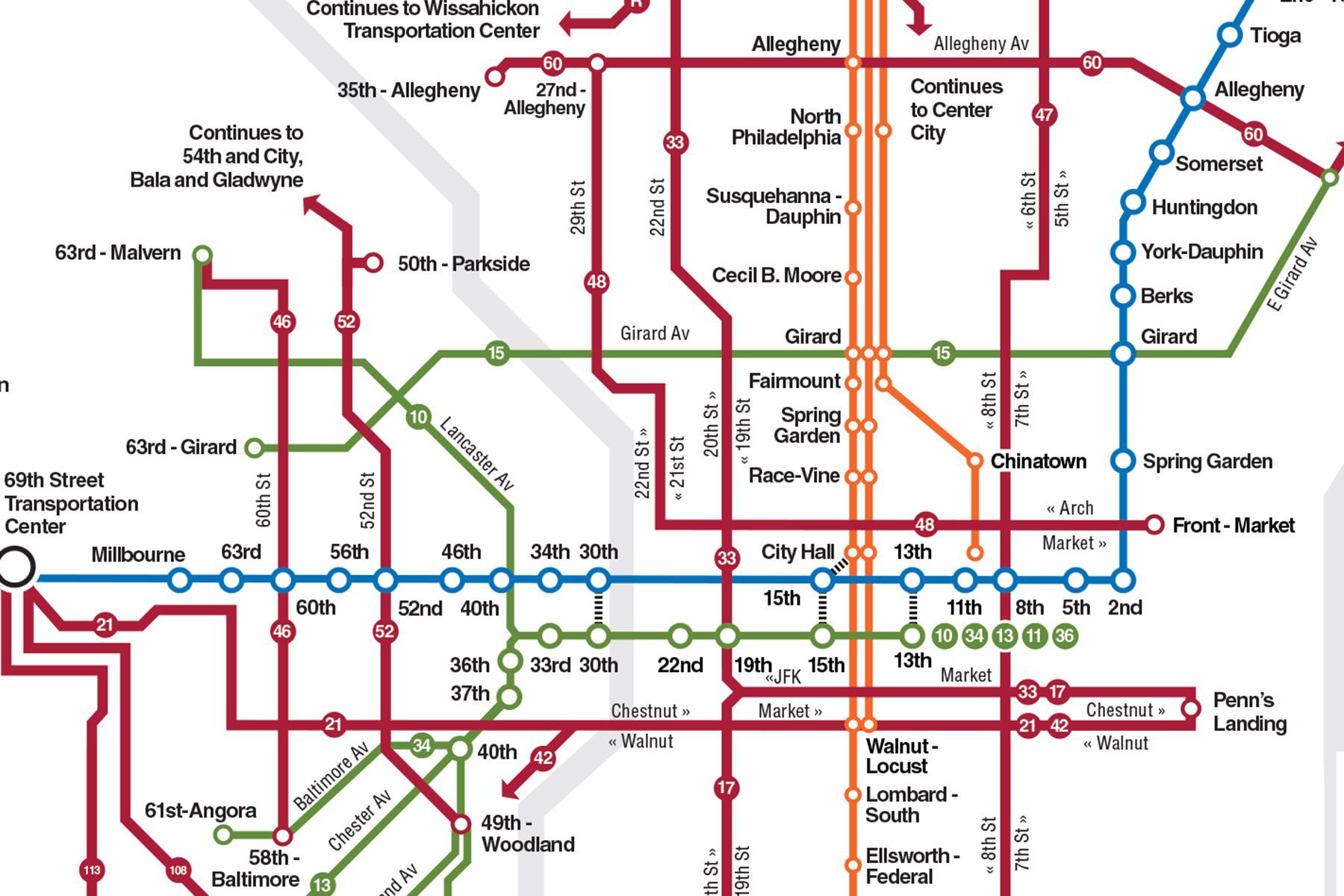 Philadelphia Bus Route Map Philadelphia Bus Route Map
